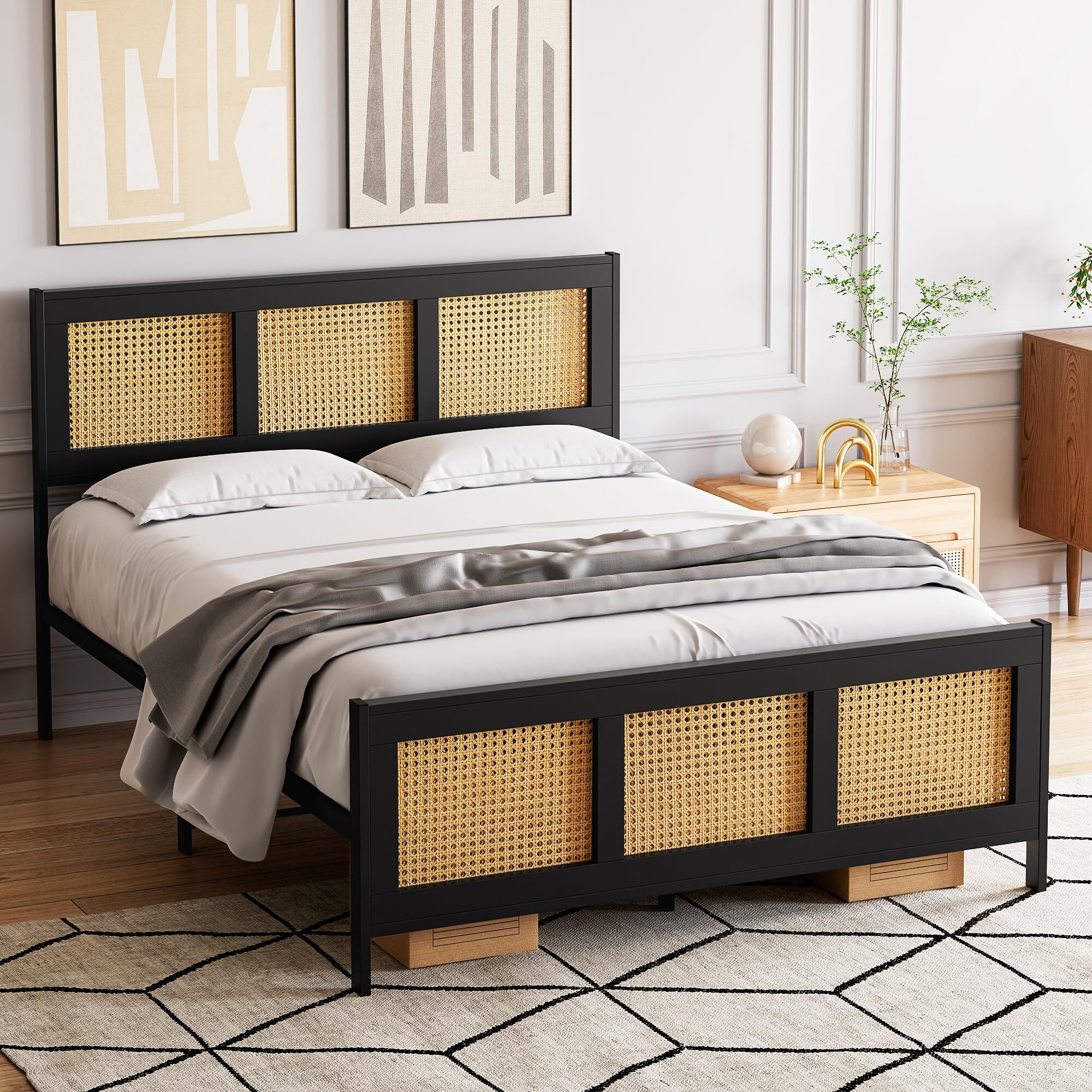 Black rattan bedroom furniture store